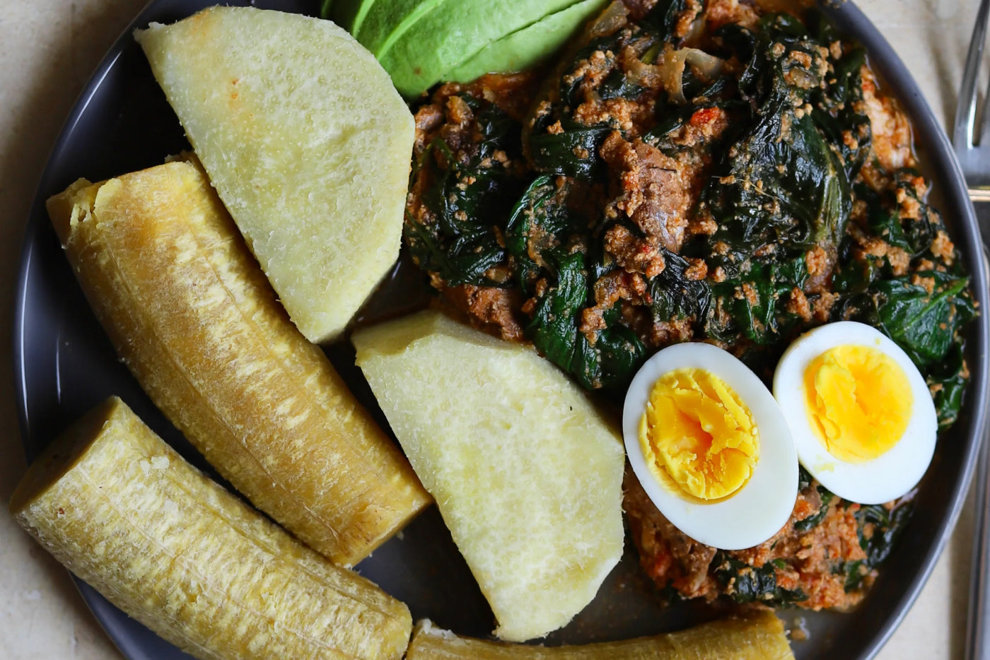 Nadia’s Ampesi with Kontomire Stew Recipe | From Our Place